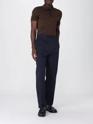 Gucci Slim Fit Cotton Twill Chino Trousers With Slash Pockets - Blue