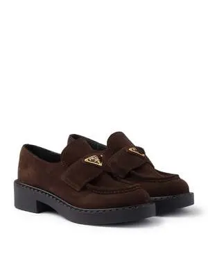 Prada Chocolate Suede Loafers