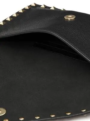 Valentino Garavani Rockstud Pouch In Calfskin - Black