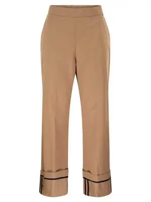 Herno Cotton Trousers With Maxi Turn-ups - Brown