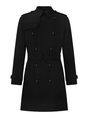 Burberry Kensington Heritage Mid-length Trench Coat - Black