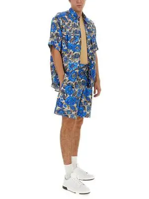 Moschino Short All Over Blue Flower
