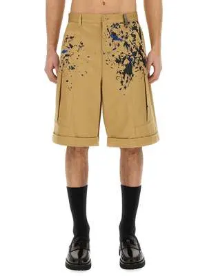 Moschino Regular Fit Cargo Bermuda Shorts - Cream