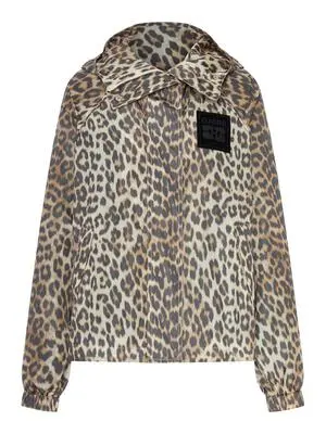 GANNI Nylon Jacket With Leopard Print - Multicolor