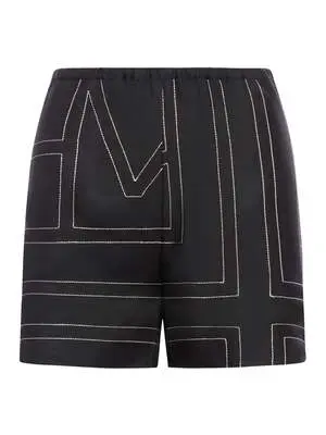 TOTEME Shorts Monogram In Seta - Black