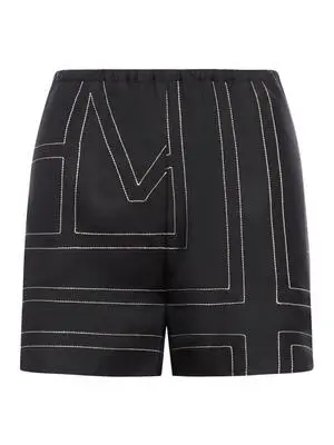 TOTEME Shorts Monogram In Seta - Black