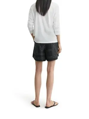 TOTEME Silk Monogram Shorts - Black
