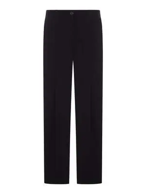TOTEME Single-pleated Cotton Trousers - Black