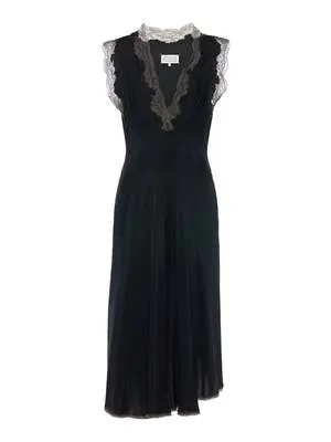 MAISON MARGIELA Silk Midi Dress - Black