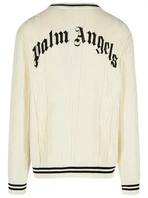 Palm Angels Cotton Blend Sweater - White