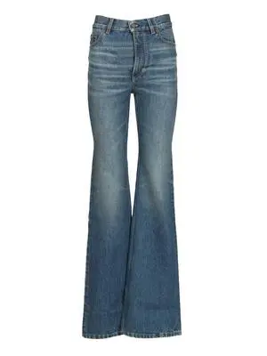 Chloé Organic Cotton High-waisted Flared Jeans - Blue