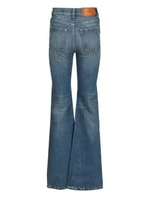 Chloé Organic Cotton High-waisted Flared Jeans - Blue