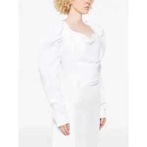 VIVIENNE WESTWOOD Puff Sleeve Sweetheart Neck Blouse - White