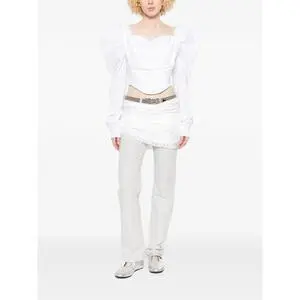 VIVIENNE WESTWOOD Puff Sleeve Sweetheart Neck Blouse - White