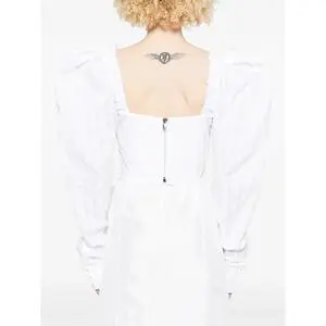VIVIENNE WESTWOOD Puff Sleeve Sweetheart Neck Blouse - White