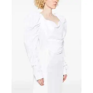 VIVIENNE WESTWOOD Puff Sleeve Sweetheart Neck Blouse - White