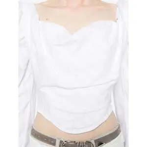 VIVIENNE WESTWOOD Puff Sleeve Sweetheart Neck Blouse - White