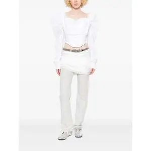 VIVIENNE WESTWOOD Puff Sleeve Sweetheart Neck Blouse - White