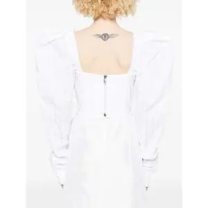 VIVIENNE WESTWOOD Puff Sleeve Sweetheart Neck Blouse - White
