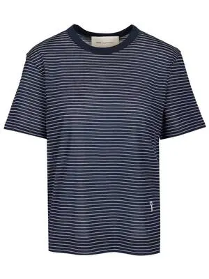 AMI Paris Striped Cotton Jersey T-shirt
