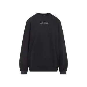 Moncler Cotton Jersey Logo Sweatshirt - Black