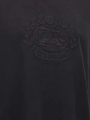 Burberry Logo Embroidery T-shirt - Black