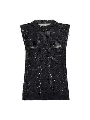 GOLDEN GOOSE Sequin Mesh Journey Top - Multicolor