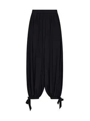 Chloé Black Silk Crêpe De Chine Fluid Harem Trousers - Multicolor