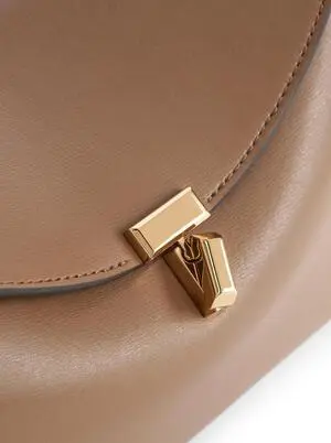 TOTEME T-lock Leather Clutch - Brown