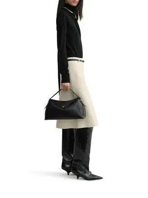 TOTEME T-lock Handbag In Smooth Calfskin - Black