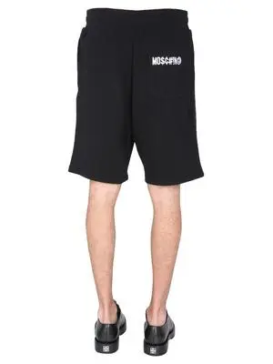 Moschino Bermuda With Logo Embroidered