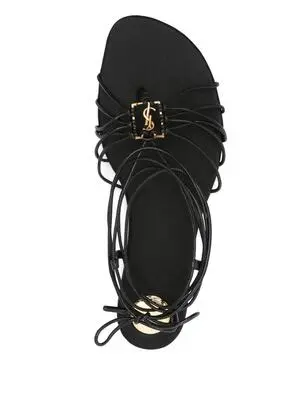 Saint Laurent Babylone Satin Sandals - Multicolor