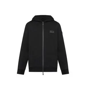 Moncler Cotton Logo Zip Hoodie - Black