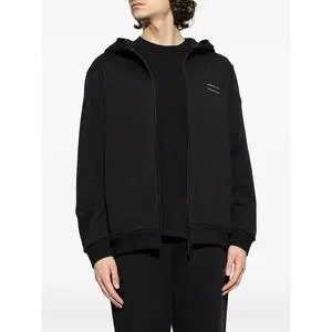 Moncler Cotton Logo Zip Hoodie - Black
