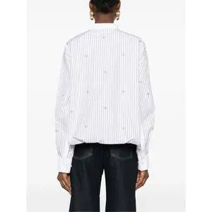 Gucci Striped Embroidered Blouse - White