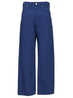 Max Mara Cotton And Linen Drill Trousers - Blue