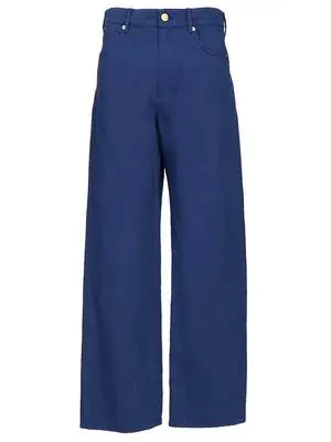 Max Mara Cotton And Linen Drill Trousers - Blue