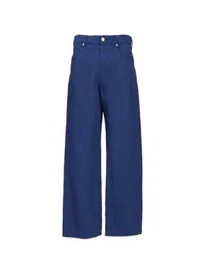 Max Mara Cotton And Linen Drill Trousers - Blue