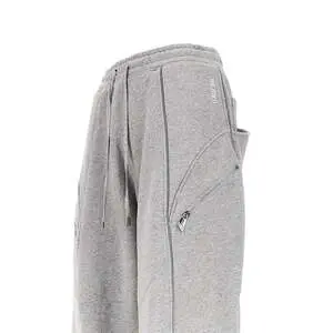 Attico Mélange Cotton Jogging Pants - Gray