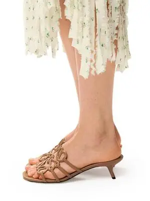 Loewe Soft Calfskin Petal Anagram Slide - Brown