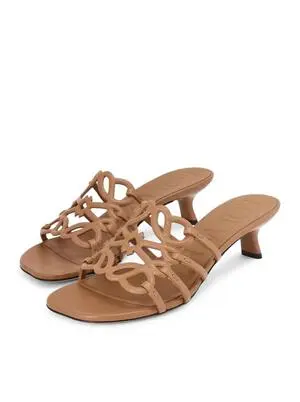 Loewe Soft Calfskin Petal Anagram Slide - Brown