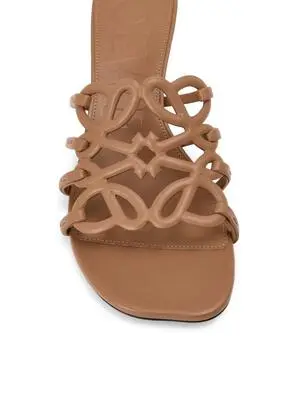 Loewe Soft Calfskin Petal Anagram Slide - Brown