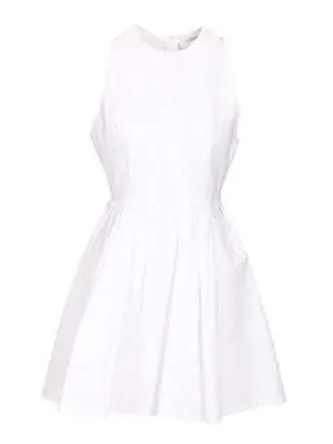 Sportmax Ara Sleeveless Washed Cotton Mini Dress - White
