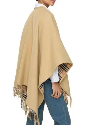 Burberry Reversible Check Wool Cape