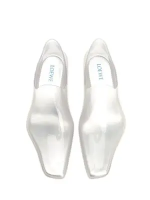 Loewe Emily Aqua Bootie 45 In Rubber With Multicolor Socks - White
