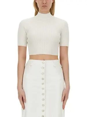 COURREGES Top Cropped - White