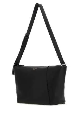 Prada Leather Crossbody Bag With Silver Metal Finishing - Black