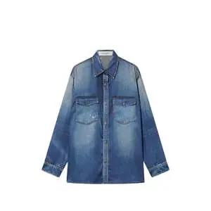 GOLDEN GOOSE Oversized Denim Effect Shirt - Blue