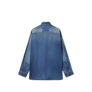 GOLDEN GOOSE Oversized Denim Effect Shirt - Blue