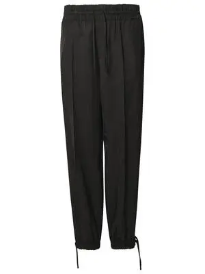 JIL SANDER Viscose Twill Trousers - Black
